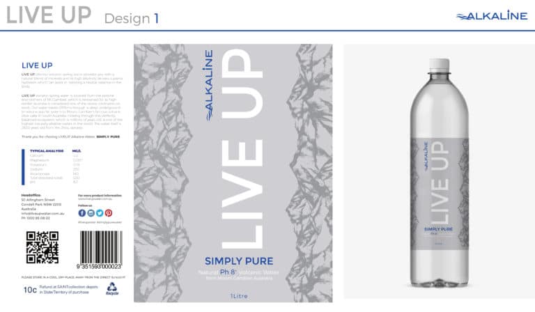 Design a minimalistic water bottle packaging • Manufacturing water bottle