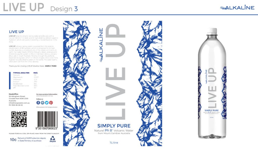 Design a minimalistic water bottle packaging • Manufacturing water bottle